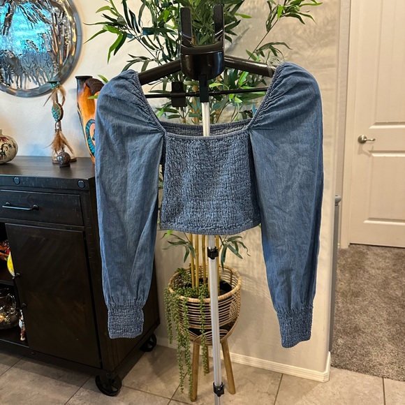 Highway Jeans | Tops | Highway Jeans Denim Smocked Top | Poshmark